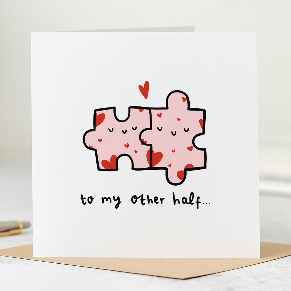To My Other Half Card | Romantic Puzzle Card & Arrow Gift Co