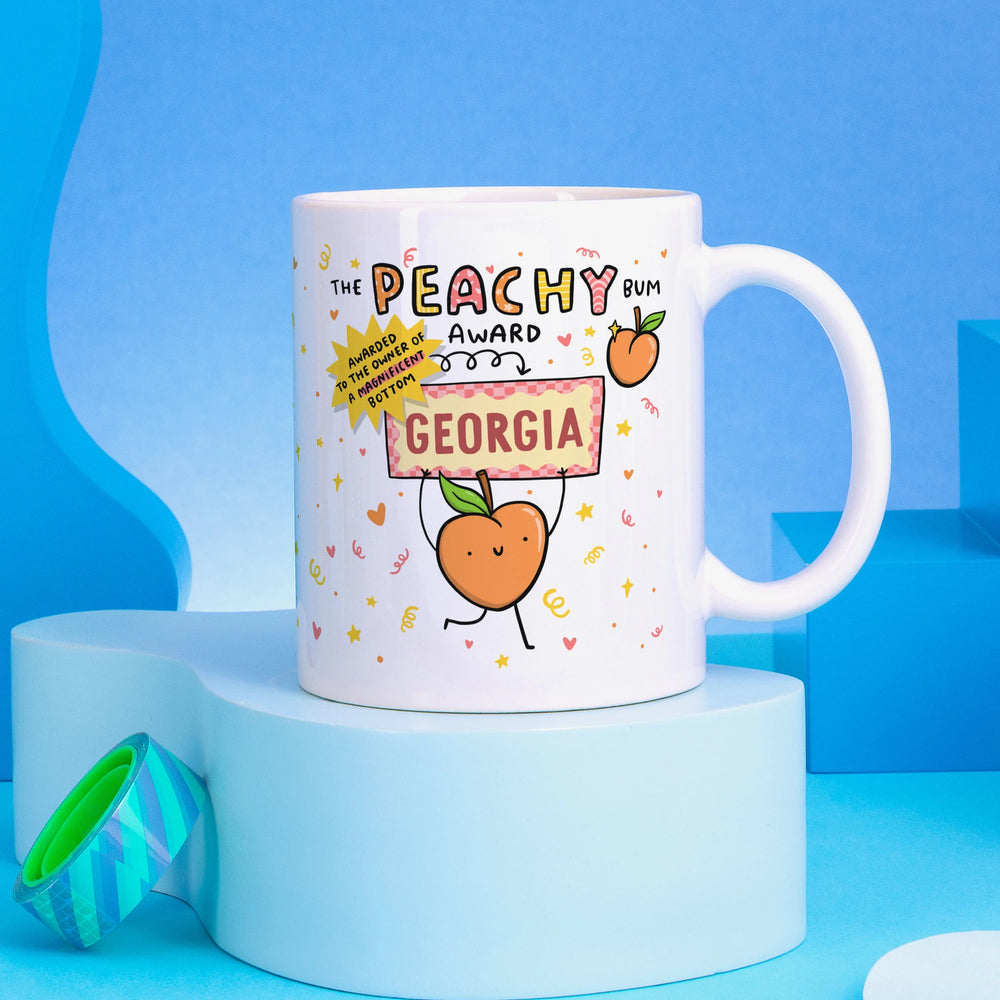 Peachy Bum Award Personalised Name Mug & Arrow Gift Co