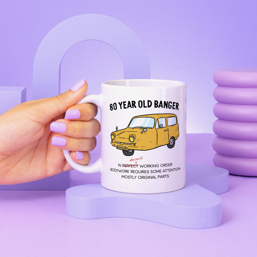 80 Year Old Banger Mug | Personalised 80th Birthday Gift & Arrow Gift Co
