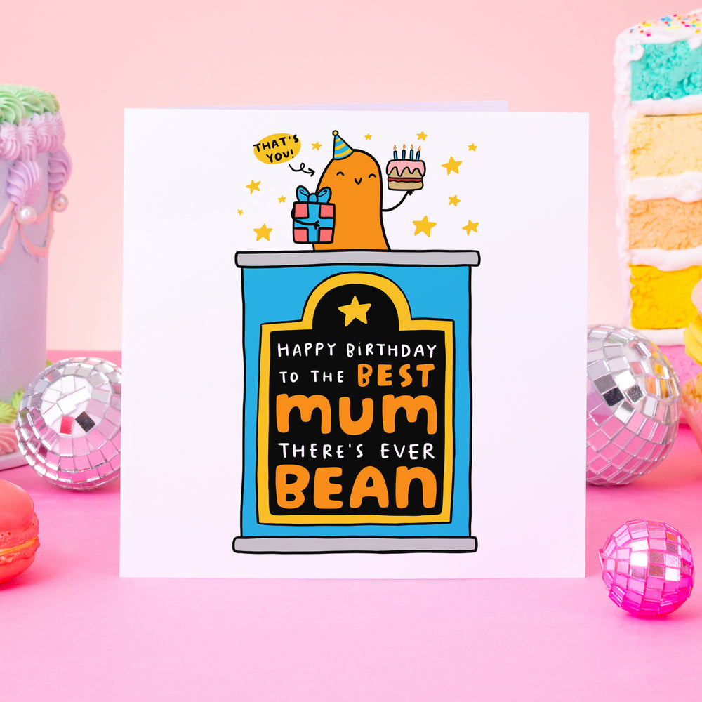 Best Mum Ever Bean Birthday Card & Arrow Gift Co