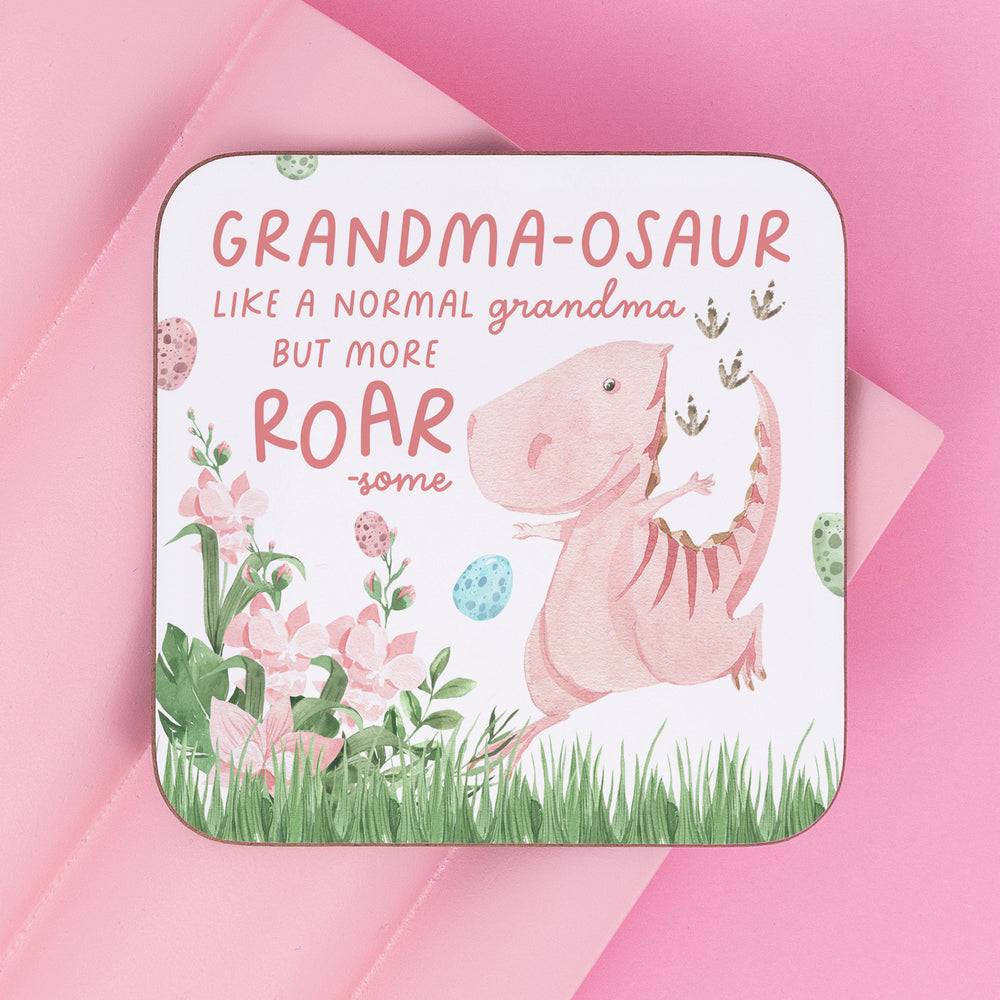 Grandma-osaur Coaster | Punny Grandma Gift & Arrow Gift Co