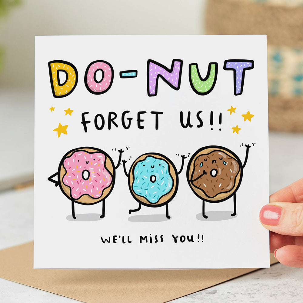 Do-nut Forget Us Card | Funny Leaving Card & Arrow Gift Co