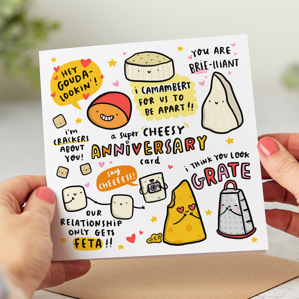 Super Cheesy Anniversary Card | Funny Cheesy Puns & Arrow Gift Co