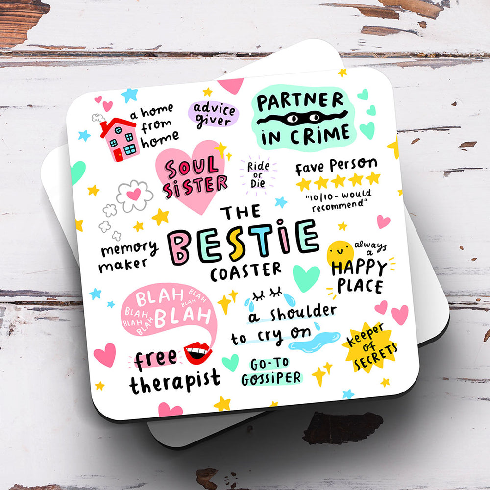 The Bestie Coaster | Perfect Gift For Best Friends & Arrow Gift Co