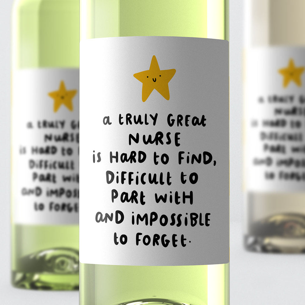 Truly Great Nurse Wine Label | Midwife Gift & Arrow Gift Co